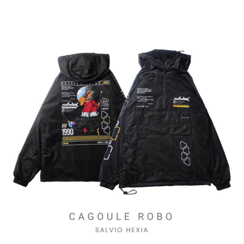 Jual Salvio Hexia Cagoule Jacket Parachute Black Robo | Shopee Indonesia