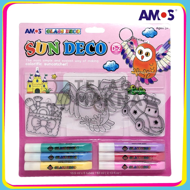Jual Mainan Anak Cat Warna AMOS Sun Deco D-2 (1 Medium Suncatcher + 2 ...