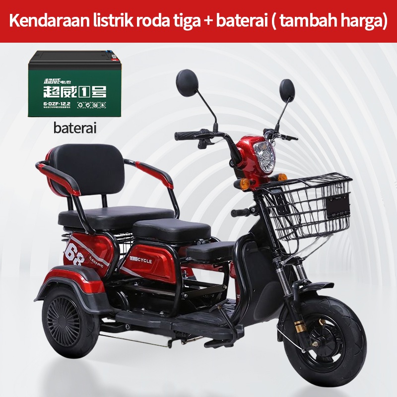 Jual Sepeda roda tiga listrik / Sepeda listrik / Sepeda roda 3 untuk ...