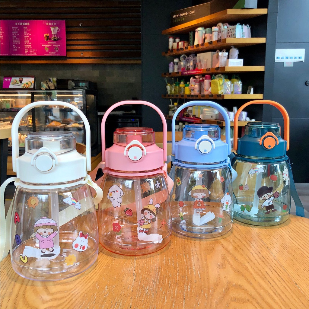 Jual Central.id Botol Minum Gemoy Viral 1300ml / Botol Gemoy Bening 1,3 ...