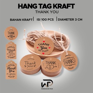 Jual Hang tag Label Thank you [ ISI 100 PCS FREE TALI RAMI ] | Hang tag ...
