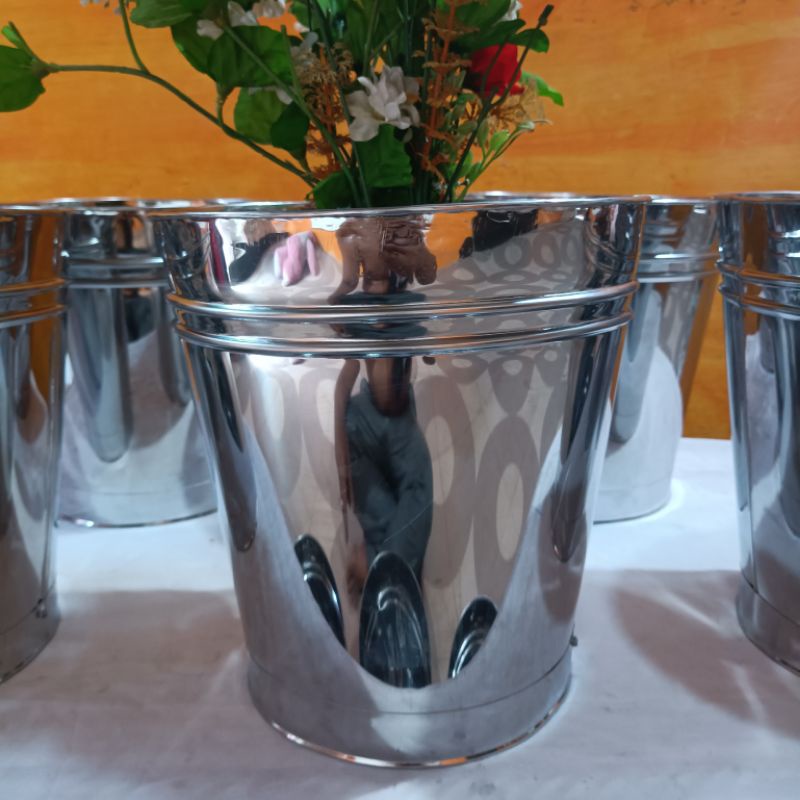 Jual Vas Ember Stainless Dekorasi Pot Ember | Shopee Indonesia