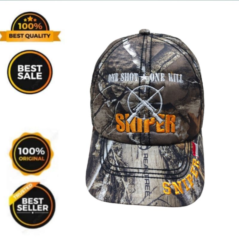 Jual Topi camo realtree berburu topi hunting logo bordir SNIPER (One ...