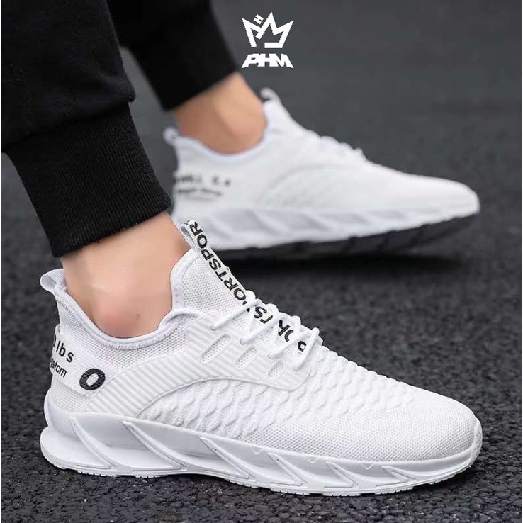 Jual PHM Sepatu Sneakers Pria Olahraga Sport Shoes Casual Running 107 Putih | Shopee Indonesia