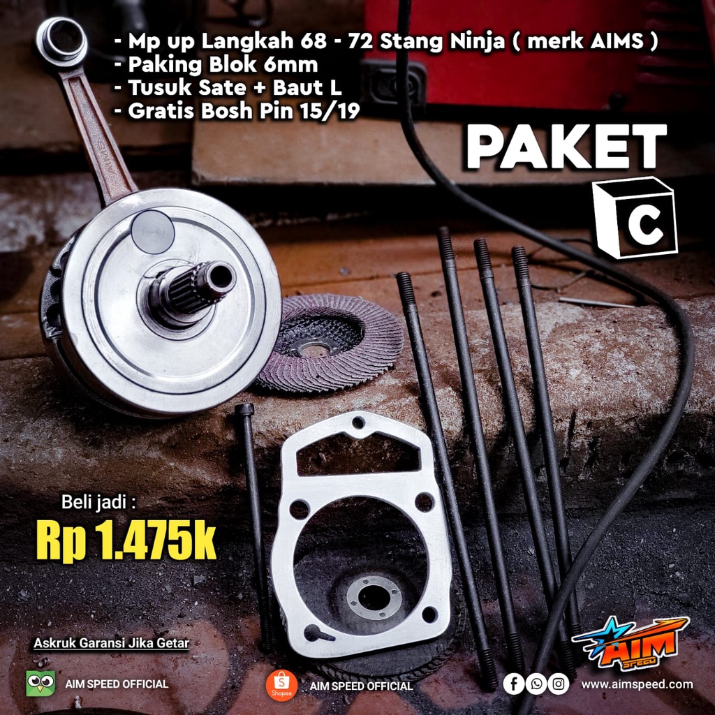 Jual Paket Hemat (C) AIM SPEED Askruk MP Paking Kamprat Tusuk Sate Kruk As Crankshaft Megapro ...