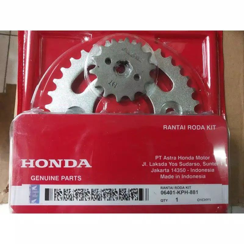 Jual GEAR SET+RANTAI AHM HONDA SUPRA X 125 DAN KHARISMA SUPRA FIT NEW (DRIVE CHAIN KIT)Kode part ...