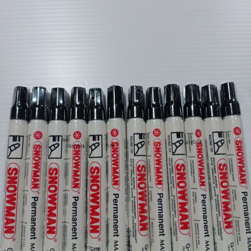 Jual Spidol snowman permanent | spidol hitam | Shopee Indonesia