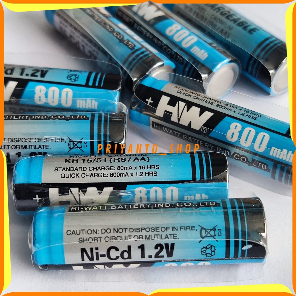 Jual BATTERY BATREI CAS A2 AA 800mAh RECHARGEABLE ISI ULANG ORIGINAL ...