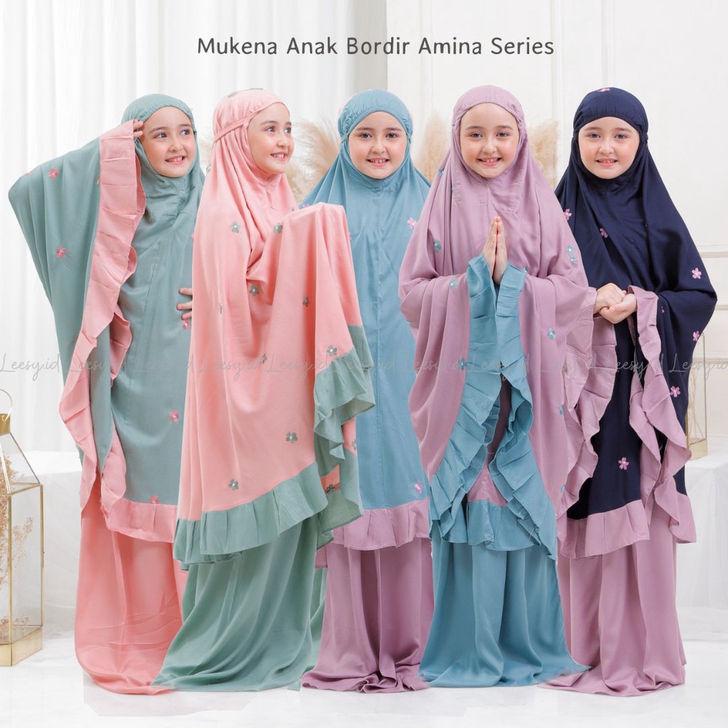 Jual Leesy.id - Mukena Anak Tanggung Motif Amina | Shopee Indonesia