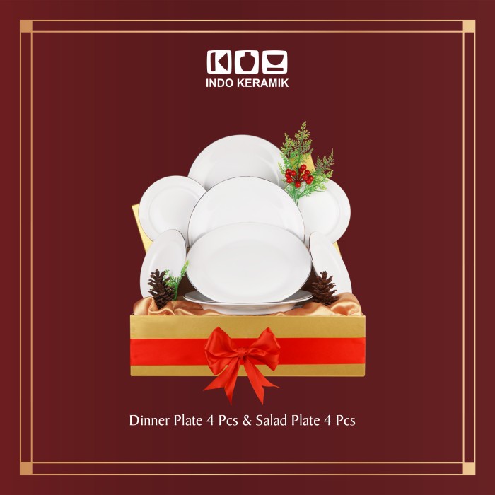 Jual Indo Keramik Hampers/Parcel Piring Keramik Set Lining Gold B ...