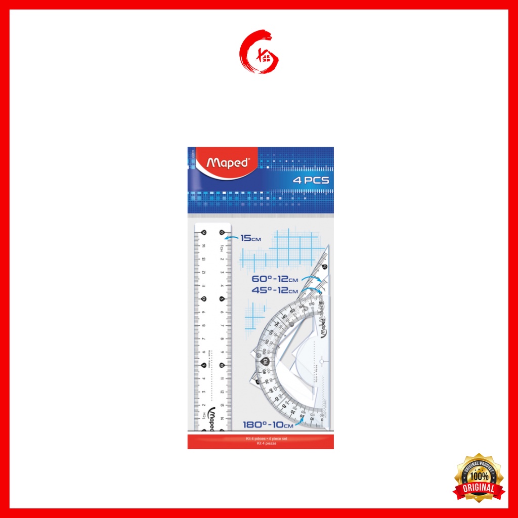Jual MAPED Drafting Essential Geometri / Penggaris Segitiga / Busur ...