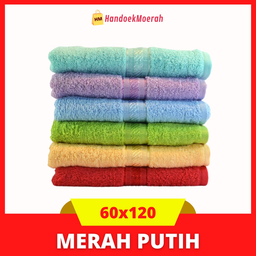 Jual Handuk Mandi Anak Murah / Towel Merah Putih Polos Tanggung 60x120 ...