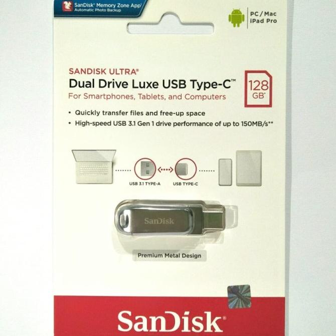Jual Sandisk Ultra Dual Drive Luxe Type C 128Gb, Flashdisk Otg Luxe Tipe C Terbaru | Shopee ...