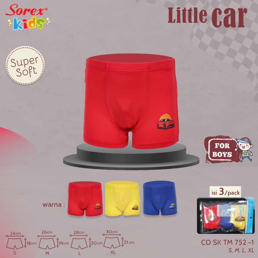 Jual SOREX Celana Dalam Sempak CD Anak Kids Boxers Underwear SK TM 752 ...