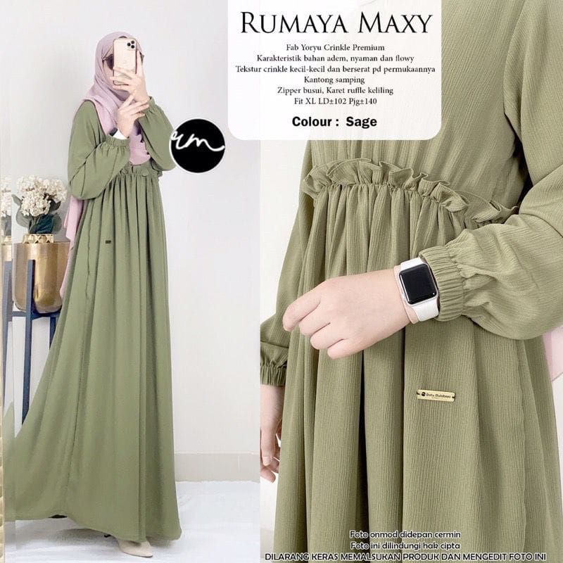 Jual rumaya maxy sage green label madani | Shopee Indonesia