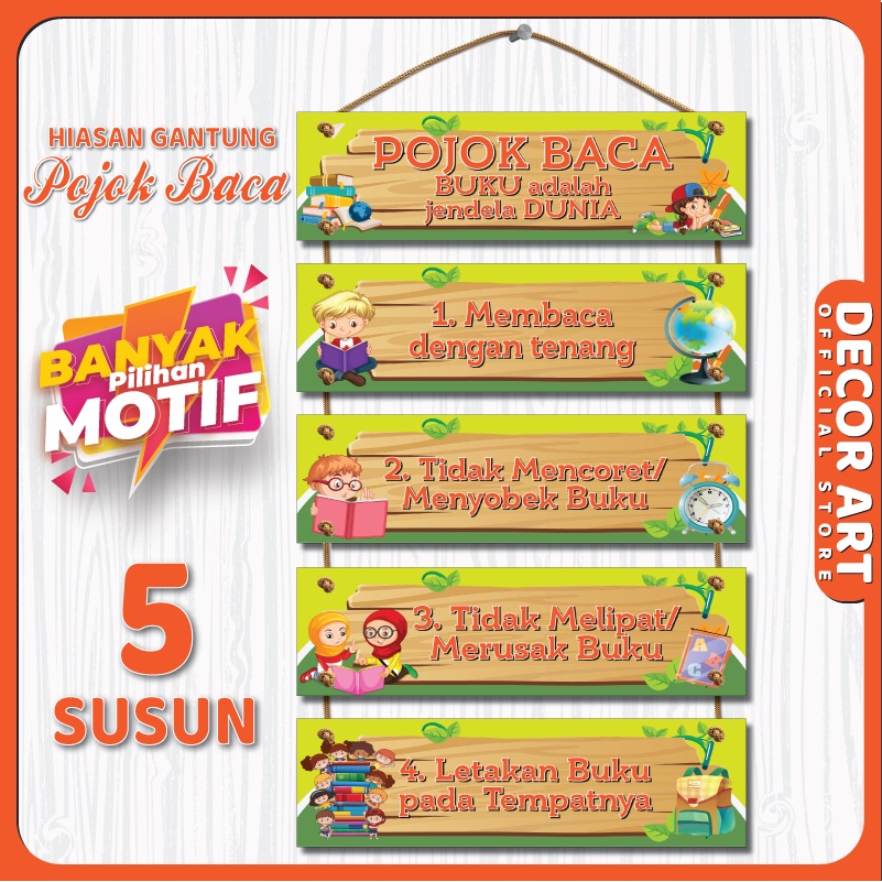 Jual DecorArt 50x30 Cm - Dekorasi 5 Susun Tema Pojok Baca Sekolah Kelas ...