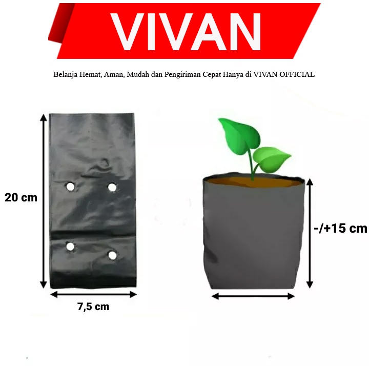Jual Plastik POLYBAG polibag semai tanaman ecer satuan KECIL SEDANG ...