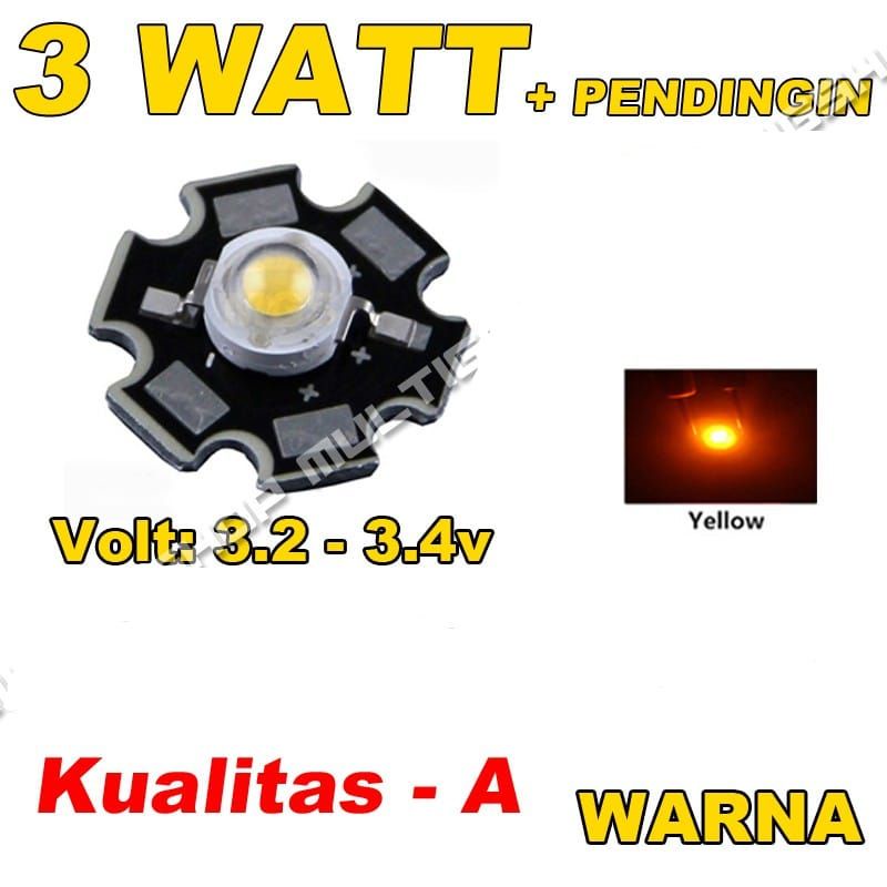 Jual HPL 3W High Power LED 3W Warna dengan PCB Aluminium | Shopee Indonesia