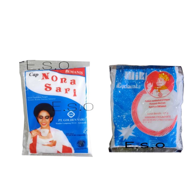 Jual sari manis / pemanis cap nona sari 40gr / sodium miki 47gr ...