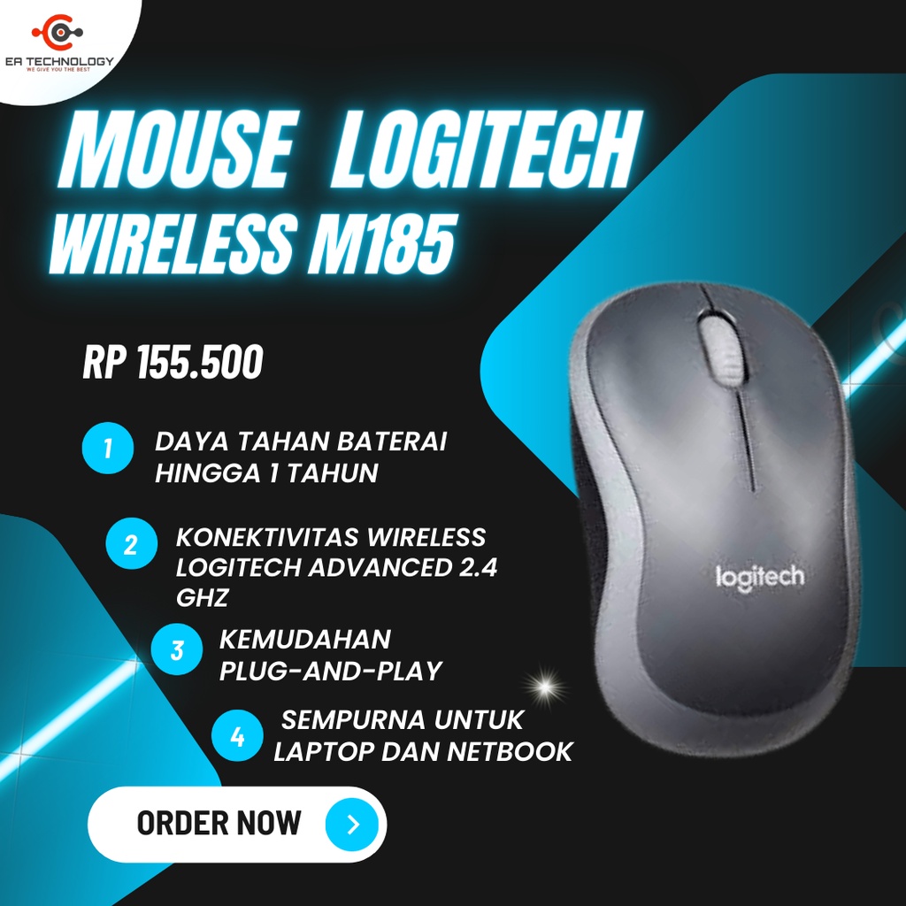 Jual MOUSE LOGITECH WIRELESS M185 | Shopee Indonesia