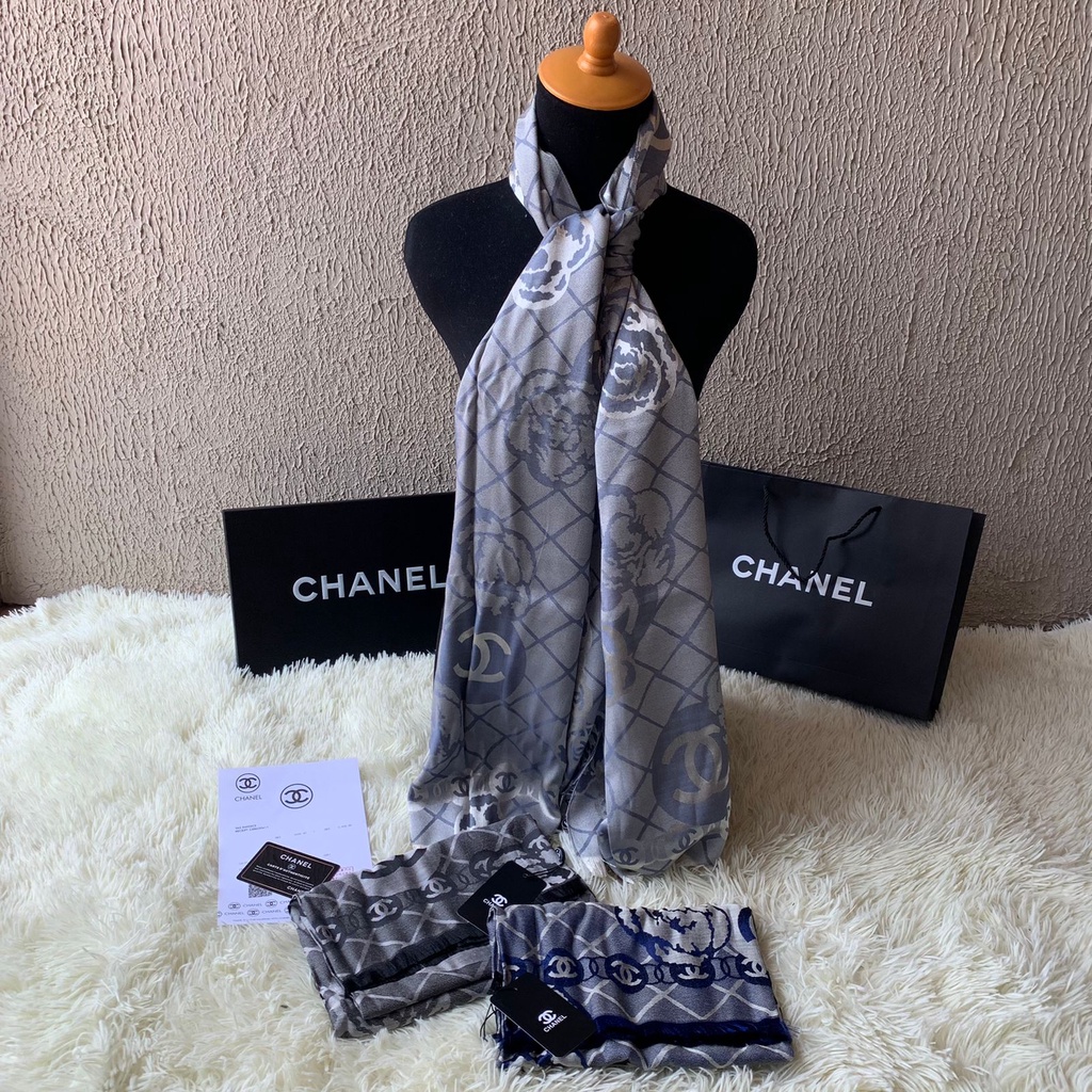 Jual DB4021 SCARF / SYAL BRANDED FULL SET FREE PAPERBAG + BOX ...