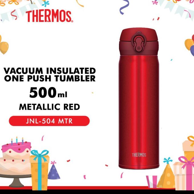 Jual Thermos Tumbler One Push Ultra Light- Metallic Red 500ml (JNL-504-MTR) | Shopee Indonesia