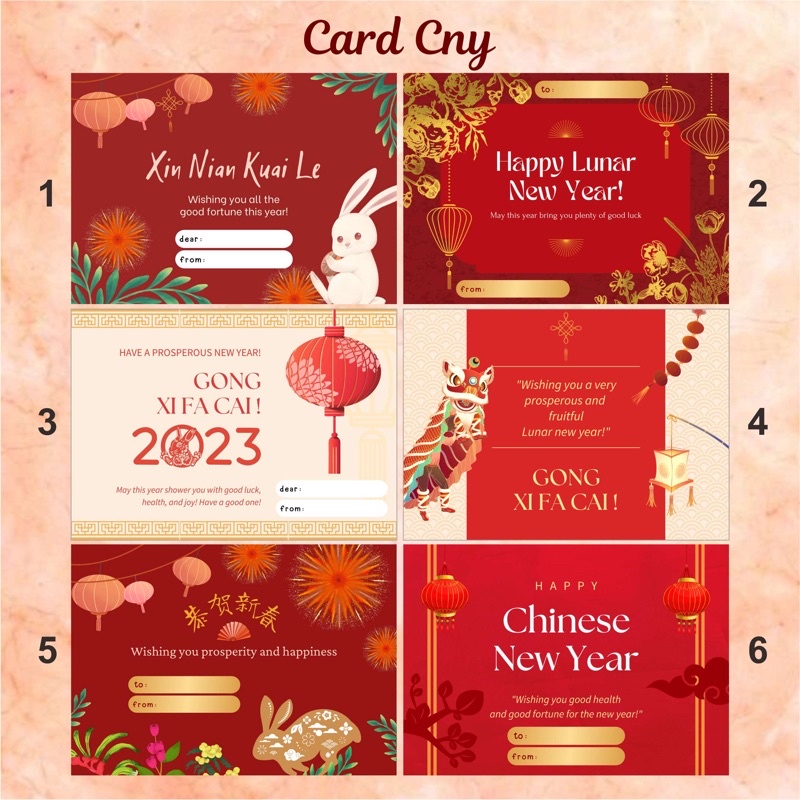 Jual KARTU UCAPAN CNY CHINESE NEW YEAR 2023 GREETING CARD 045 | Shopee Indonesia