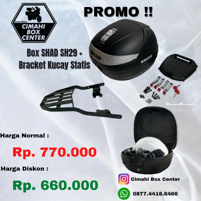 Jual Paket Promo Box SHAD SH29 dan Bracket Kucay Statis Original | Shopee Indonesia