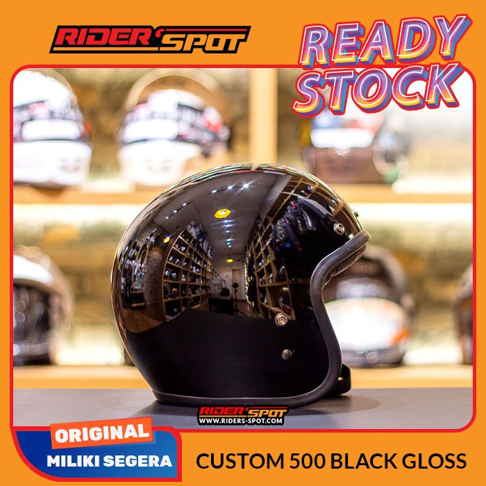 Jual Helm BELL Custom 500 Gloss Black Classic Retro Helmet Original USA ...