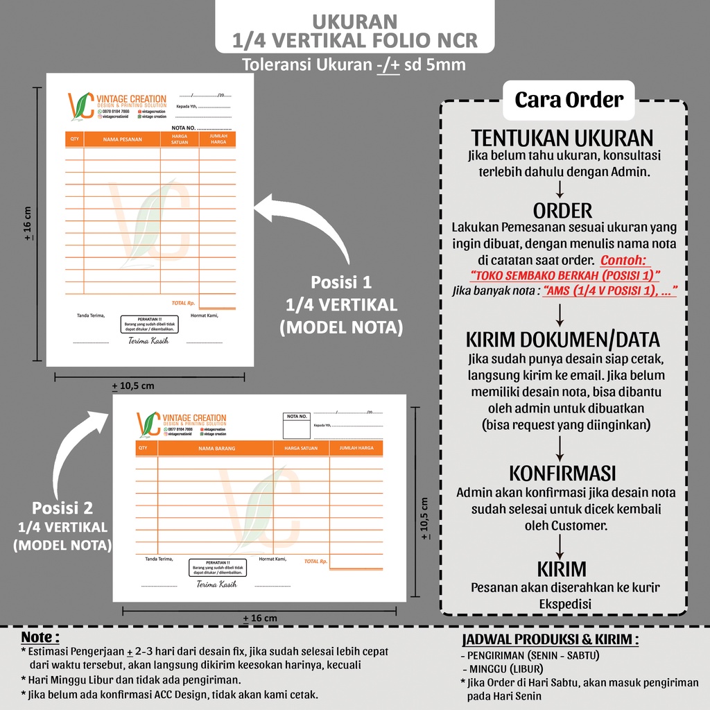Jual CETAK NOTA KWITANSI CUSTOM MURAH ISI 50 BAHAN NCR | Shopee Indonesia