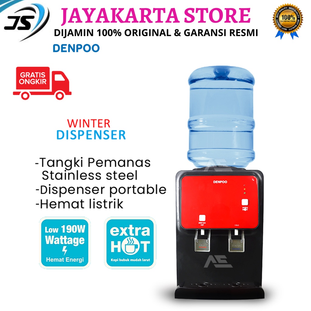 Jual DISPENSER DENPOO PORTABLE WINTER SNOW DINGIN DAN PANAS SUPER HEMAT ...
