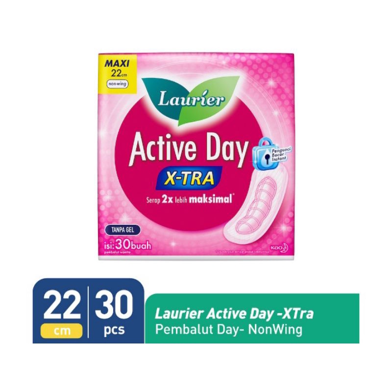 Jual Laurier Maxi 22 cm Active Day X-Tra Non Wing 30 Pcs | Shopee Indonesia