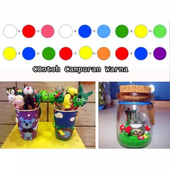 Jual Jumping Clay Murah / Air Dry Playdough Mainan Sensorik Anak Slime ...
