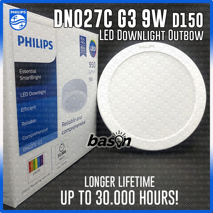 Jual PHILIPS DN027C G3 9W D150 6 inch - Surface Mounted LED Downlight Outbow | Shopee Indonesia