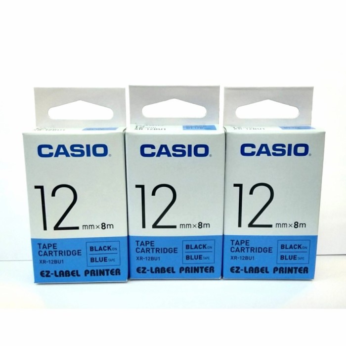 Jual Ez-Label Printer Casio 12Mm Black Ink Blue Xr-12Bu1 #Original ...