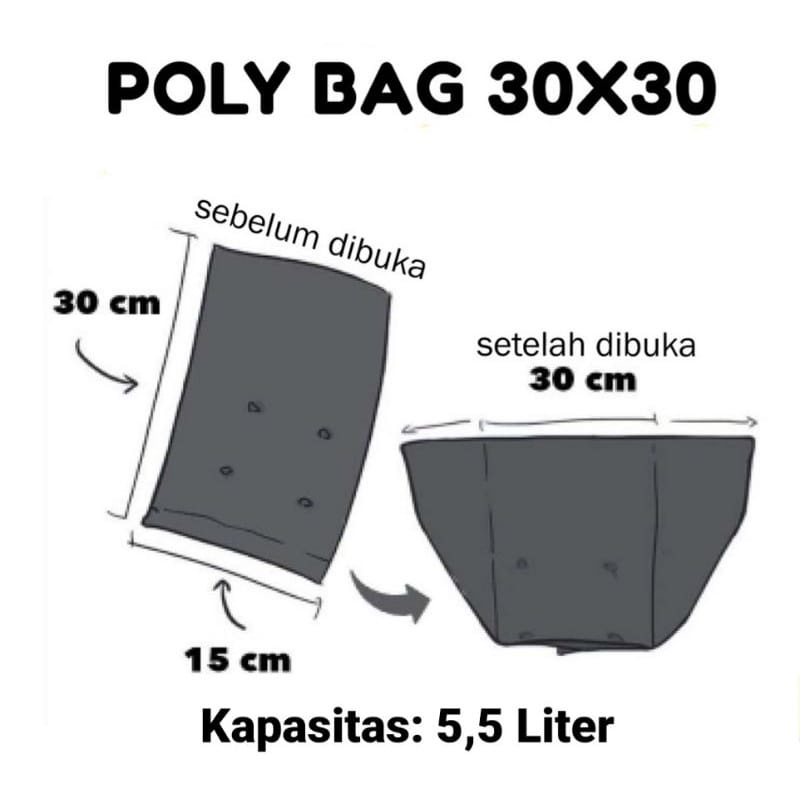 Jual 1 Lembar Polybag UKURAN SEDANG Polibag Tanaman Tebal 25x25 30x30 ...