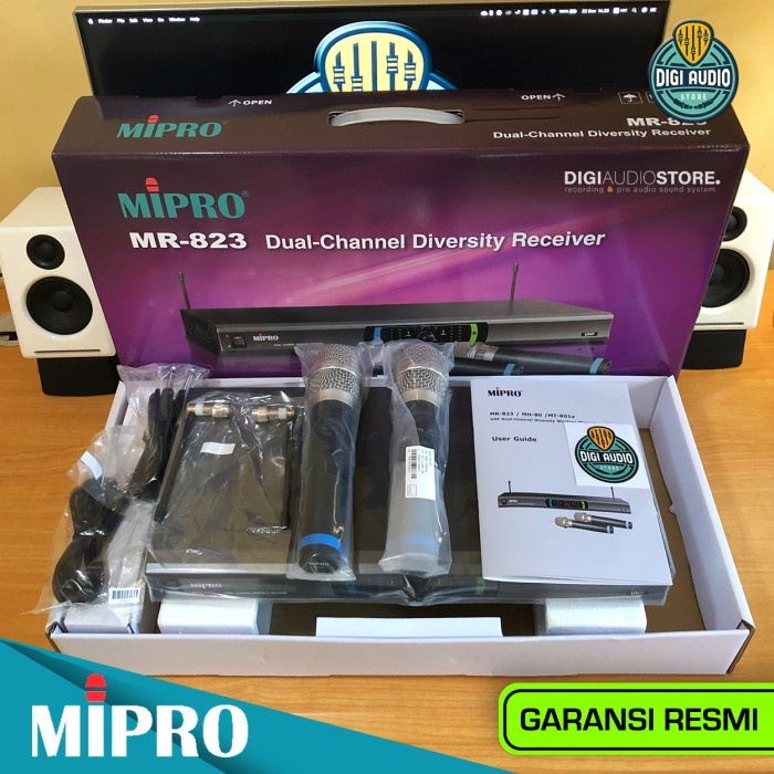 Jual Mipro Mr-823 Mh80 Wireless Microphone Dual Mic Fix Frequency - Xlr ...