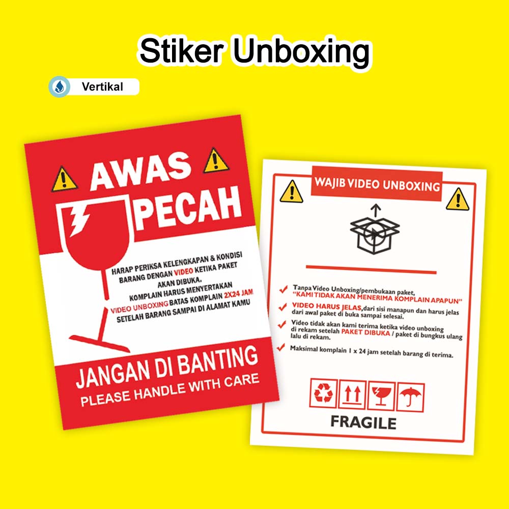 Jual STIKER VIDEO UNBOXING MURAH / STICKER FRAGILE PECAH BELAH BUKA ...