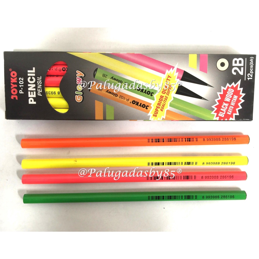 Jual Pensil JOYKO 2B P-102 Glowy (1 Pak Isi 12 Pcs) / Joyko P-102 ...