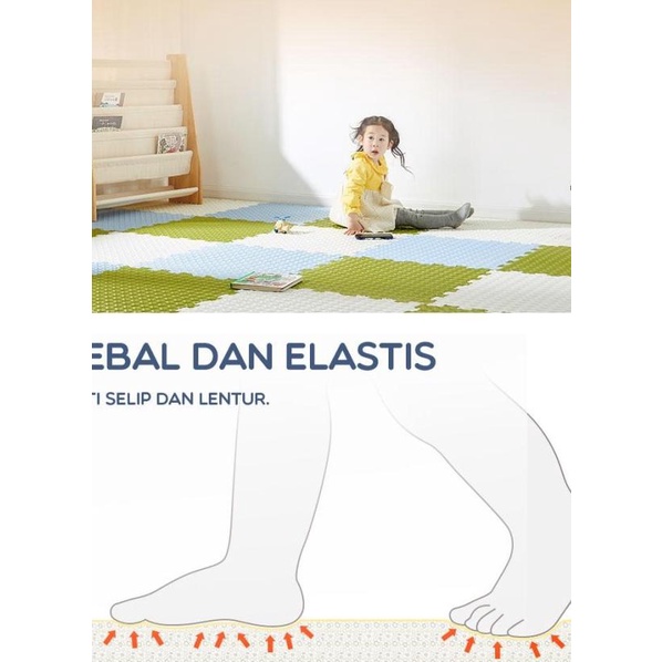 Jual Matras Puzzle Anak / Playmat tebal lantai anti selip eva - Kayu ...