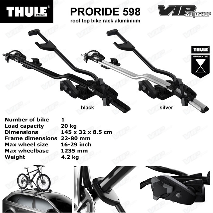 Jual THULE roof bike carriers PRORIDE 598 rak sepeda atas atap mobil ...