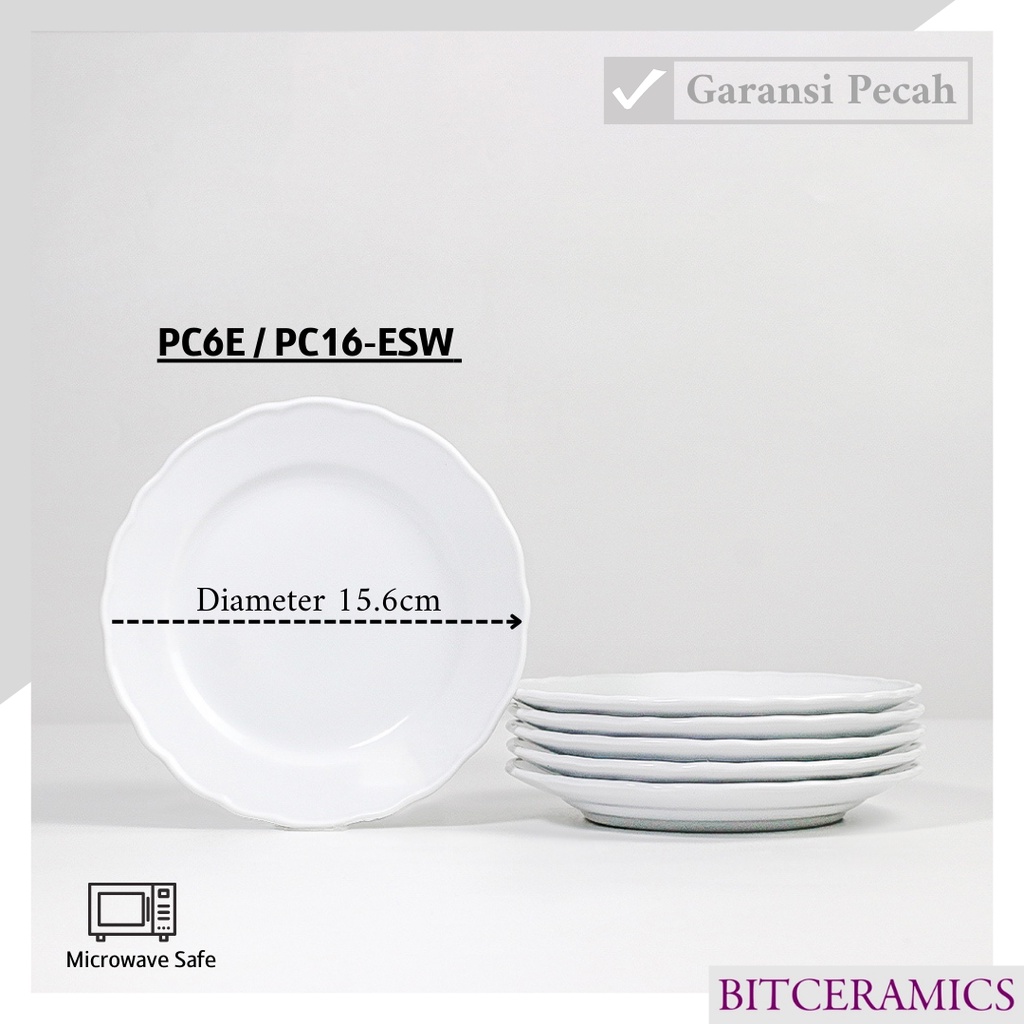 Jual Piring Kue Keramik 15.6CM (1PCS) Putih Polos By Indo Keramik ...