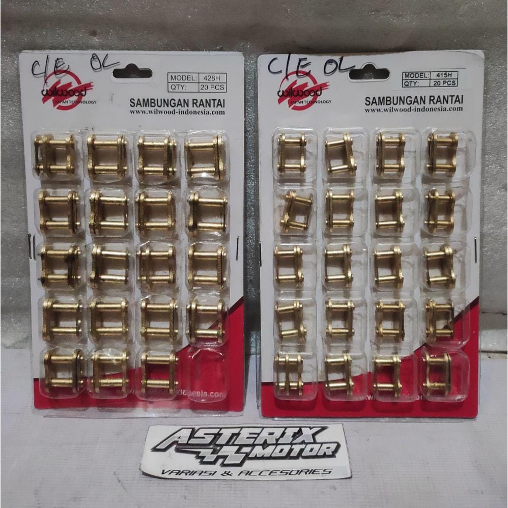 Jual Sambungan Rantai Sambungan Rante Gold Wilwood 428H 415H | Shopee ...