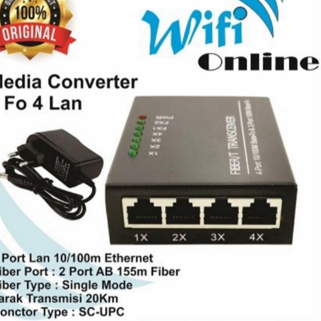 Jual Media Converter Fiber Optic 2Fo 4 LAN/Ethernet Switch 2 FO 4 LAN | Shopee Indonesia