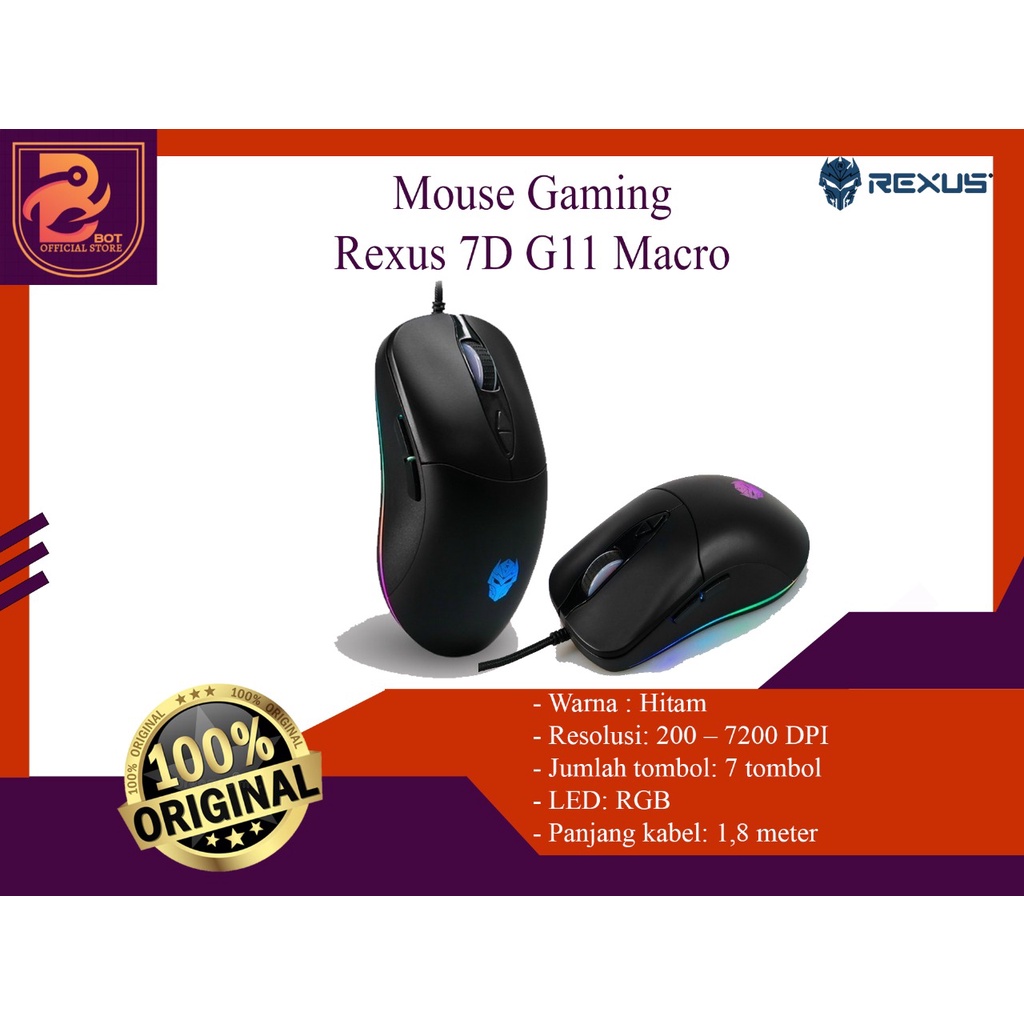 Jual Mouse Gaming Rexus Xierra G11 Wired USB Original Garansi Resmi ...