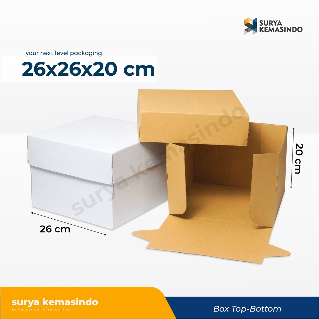 Jual Box 26x26x20 cm (Pelangi 1 Top/Bot) Tart/Puding/Kardus/Karton ...