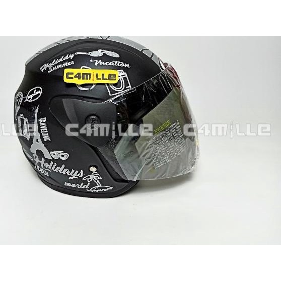 Jual HELM EVOLUTION TRAVELING BLACK DOFF HALF FACE MODEL GM EVO - BLACK ...