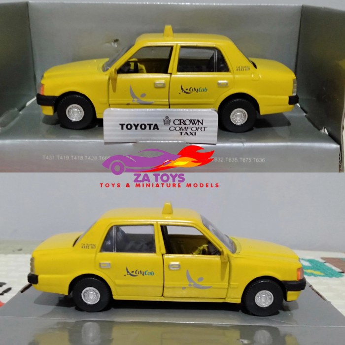 Jual Diecast Toyota Crown Comfort Citycab Taxi Kuning by Fastlane 1:32 ...