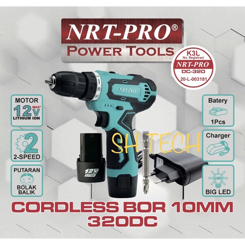 Jual BOR CORDLESS NRT PRO 320 DC BOR BATRE PROMO TERMURAH | Shopee ...