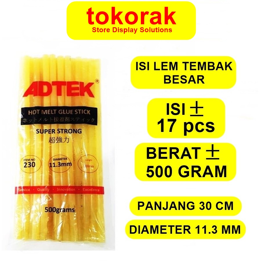 Jual ADTEK ISI REFILL LEM TEMBAK BESAR KUNING - HOT MELT GLUE STICK ...